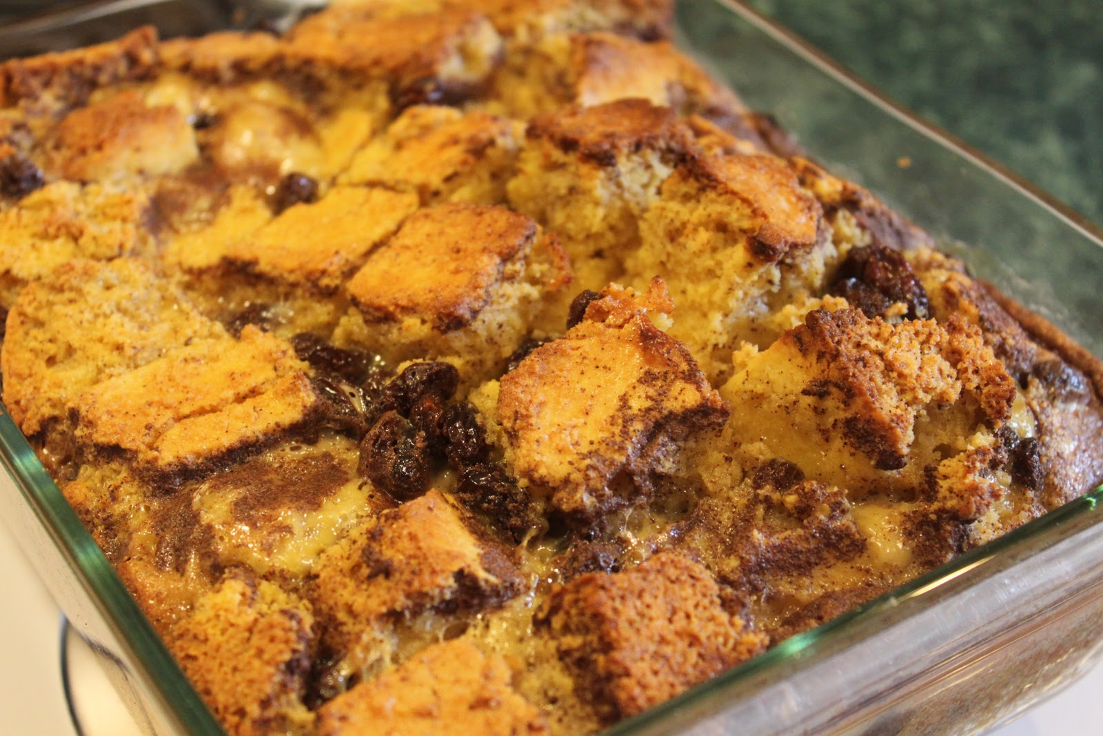 food. and the act of feeding.: sweet corn bread pudding with raisins ...