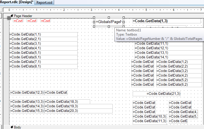 RTC Report Page Number - Format x/y