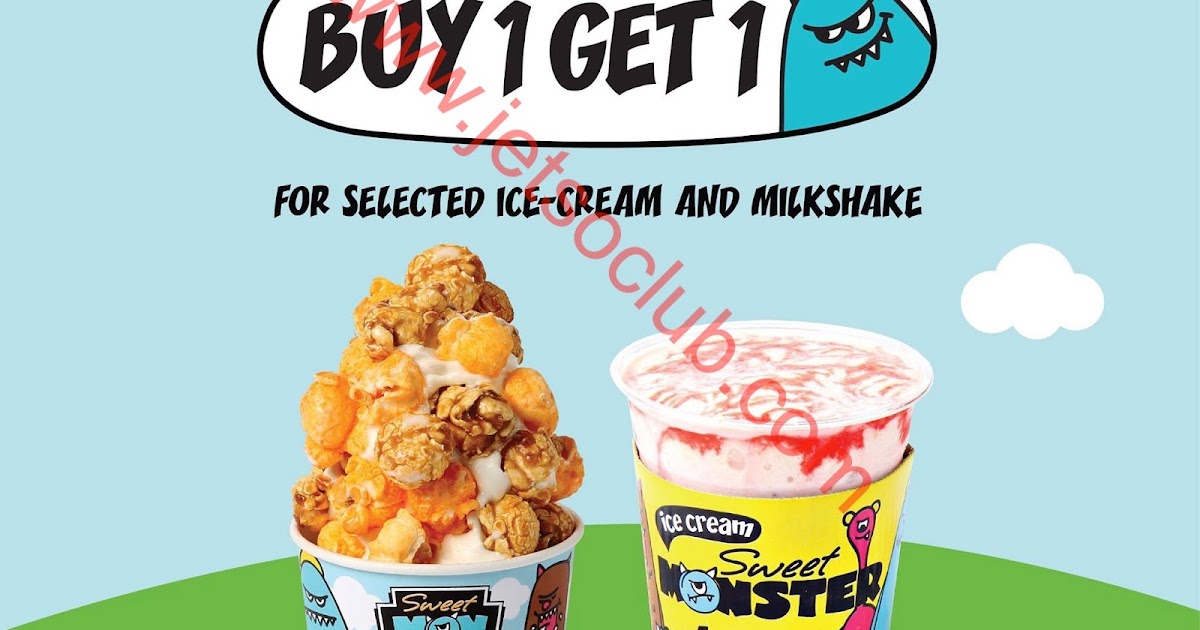 Sweet Monster：指定雪糕/奶昔飲料 買1送1（至22/9） ( Jetso Club 著數俱樂部 )