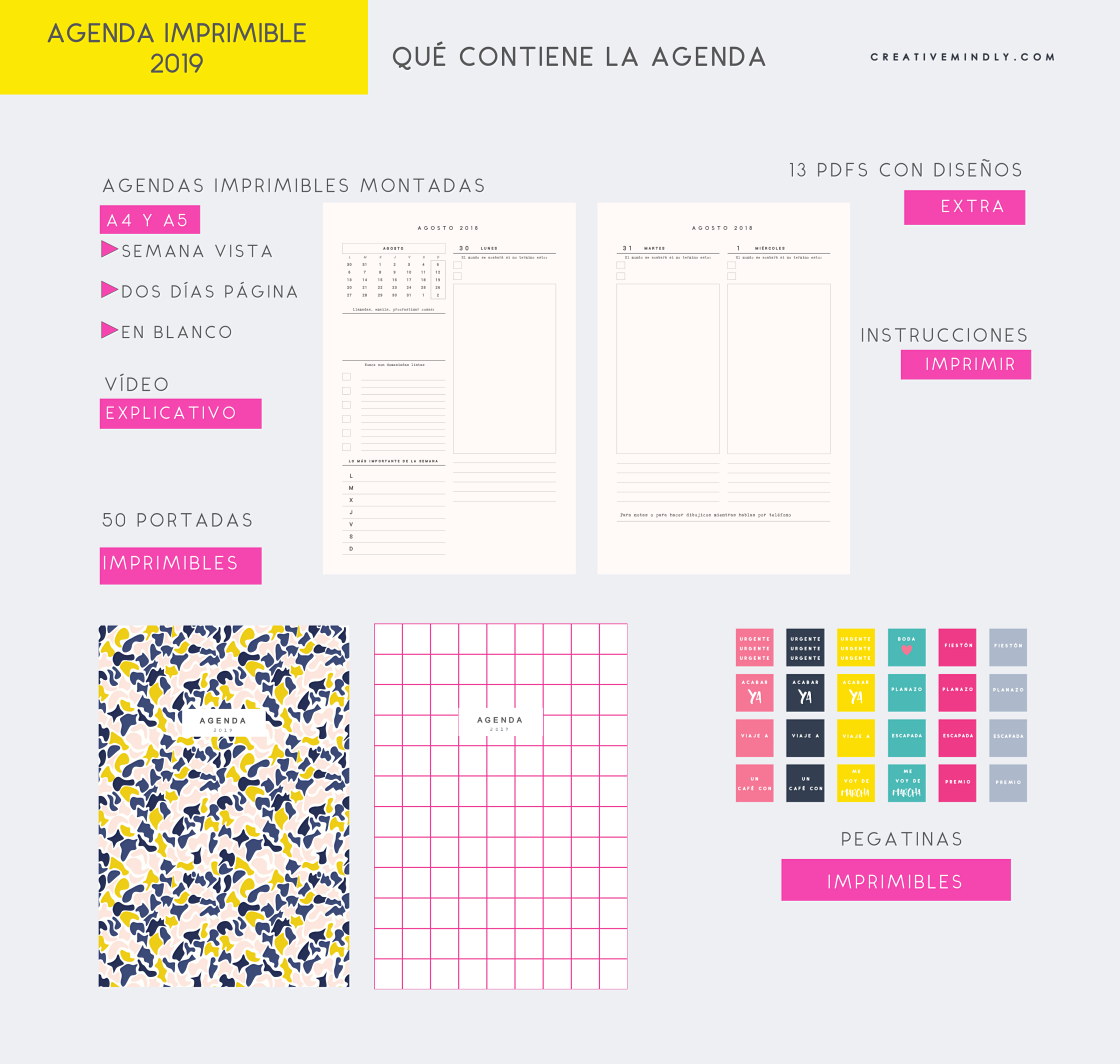 Creative Mindly: AGENDAS IMPRIMBLES Y EDITABLES PARA PROFES Y NO PROFES ...