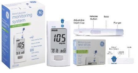 GE100 Blood Glucose Monitoring System ~ GE Blood Glucose Monitoring System