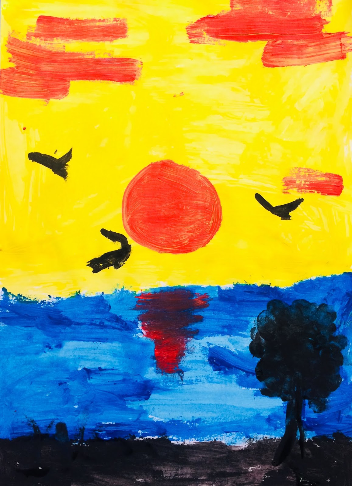 Culorile primare: „Apus de soare” - Materiale didactice de 10(zece)