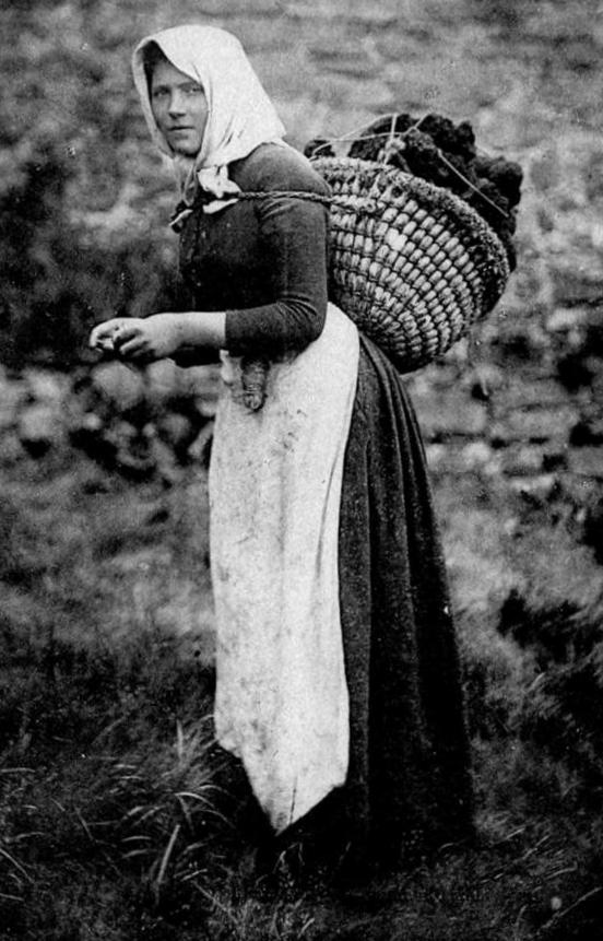Tour Scotland: Old Photograph Crofter Carrying Peat Basket Isle Of ...