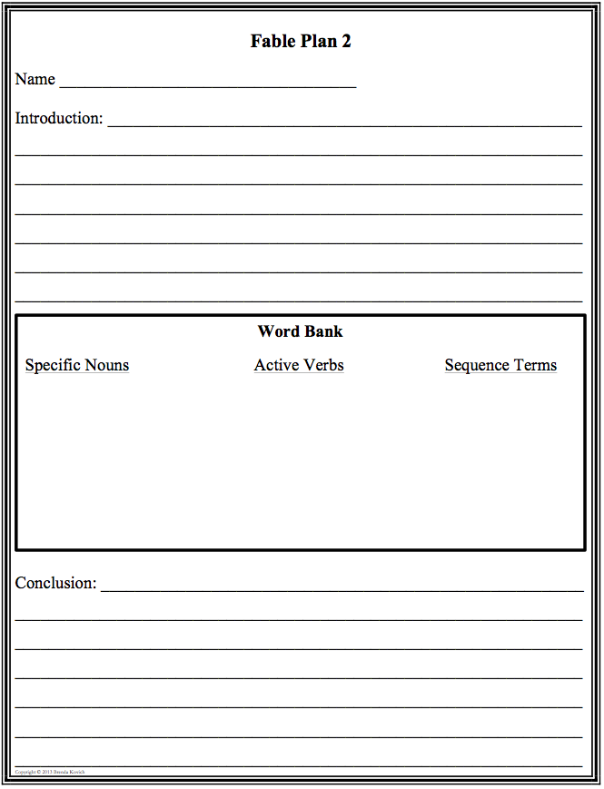 Teaching . . . Seriously: Writing Fables, Part 3 - Planning for Strong ...