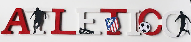 Letras de madera decoradas Atlético de Madrid