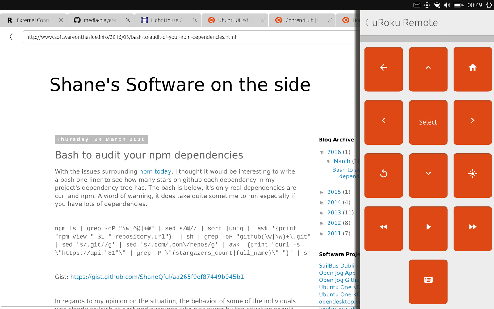 Shane's Software on the side