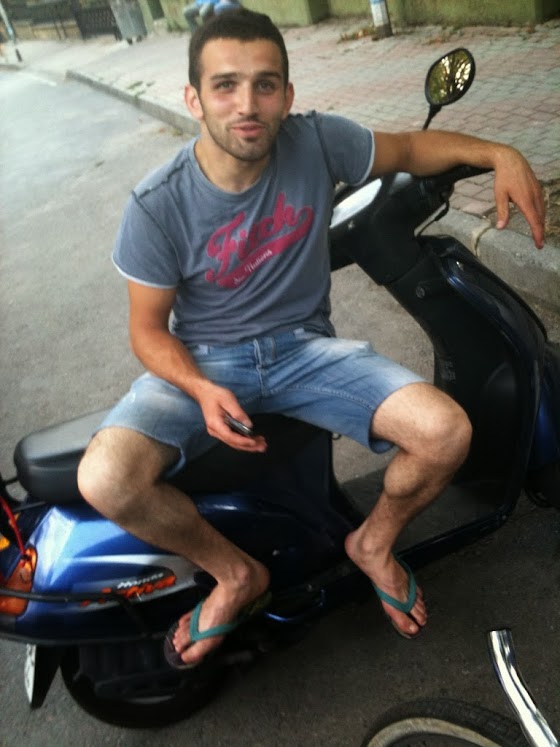 Middle-aged man foot wiggling his toes
