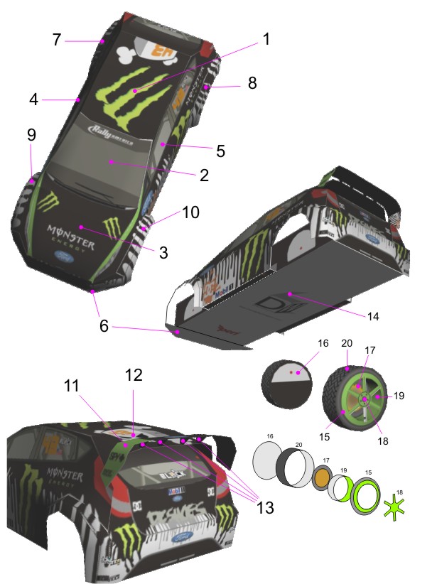 Wongday Papercraft: Gymkhana Ken Block's - Ford Fiesta WRC