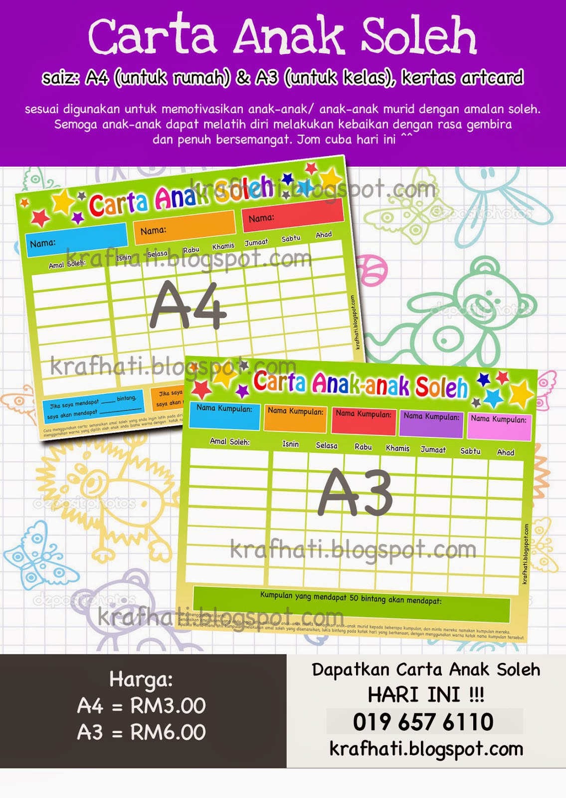 krafHATI: carta anak soleh (untuk rumah dan sekolah)