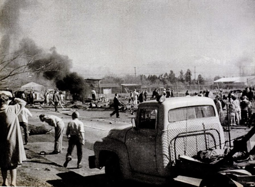 Colorized Fotos: 1957 Debris from Aerial Collision kills 7 and injures ...