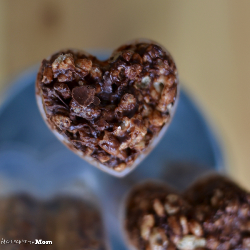 Architecture of a Mom: Chocolate Heart Shaped Crispy Rice Push Pops