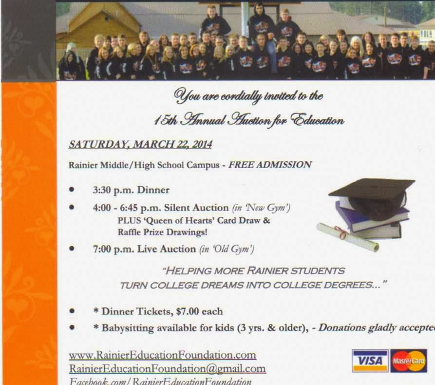 Rainier Lions Club: Rainier Education Foundation Auction!!!