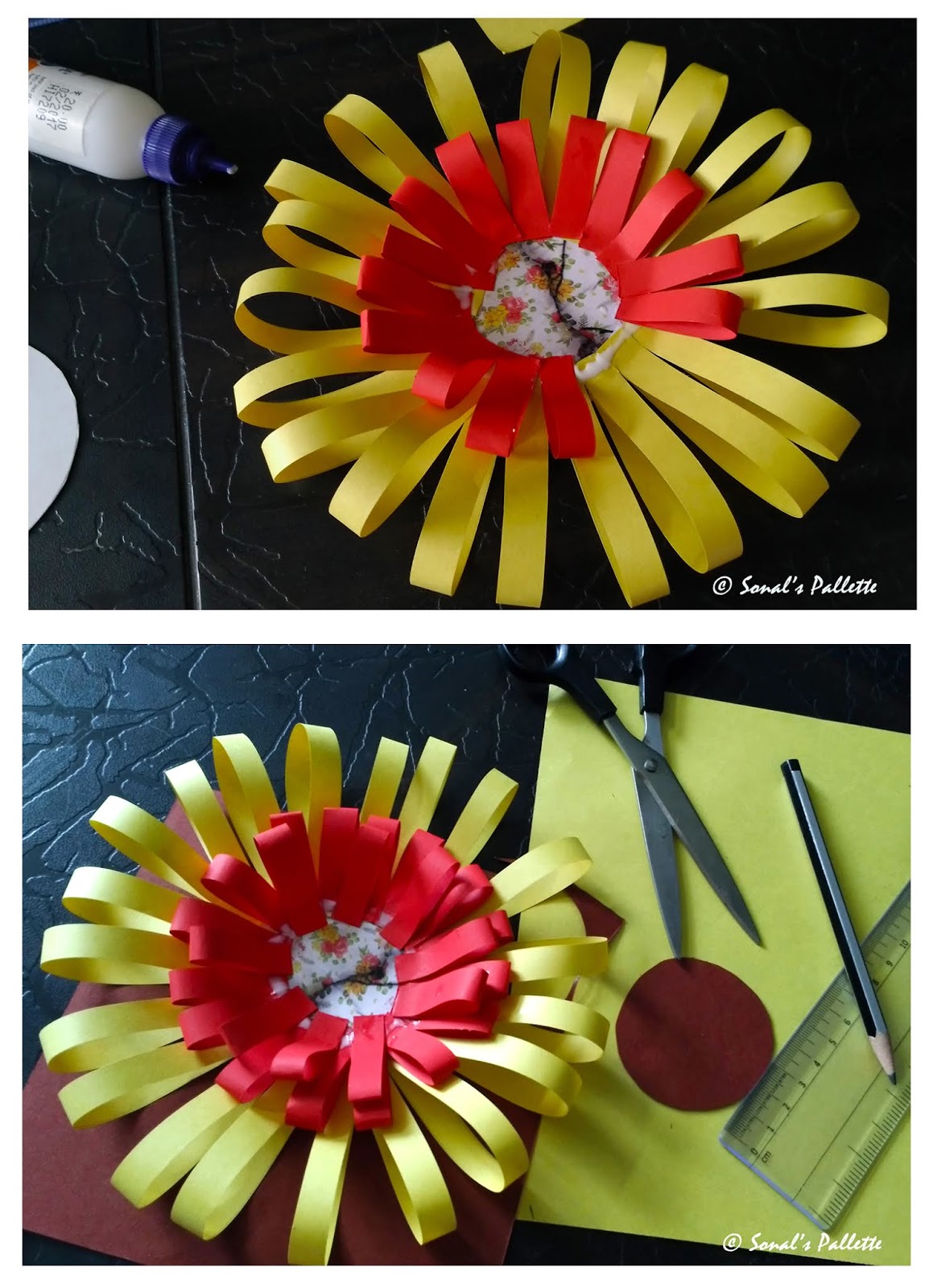 Sonal's Pallette: Paper Strips Flower