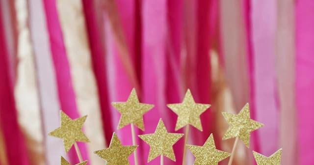Pink and Gold Ombre Star Tiered Cake, and Pink Ombre Rosette Smash Cake