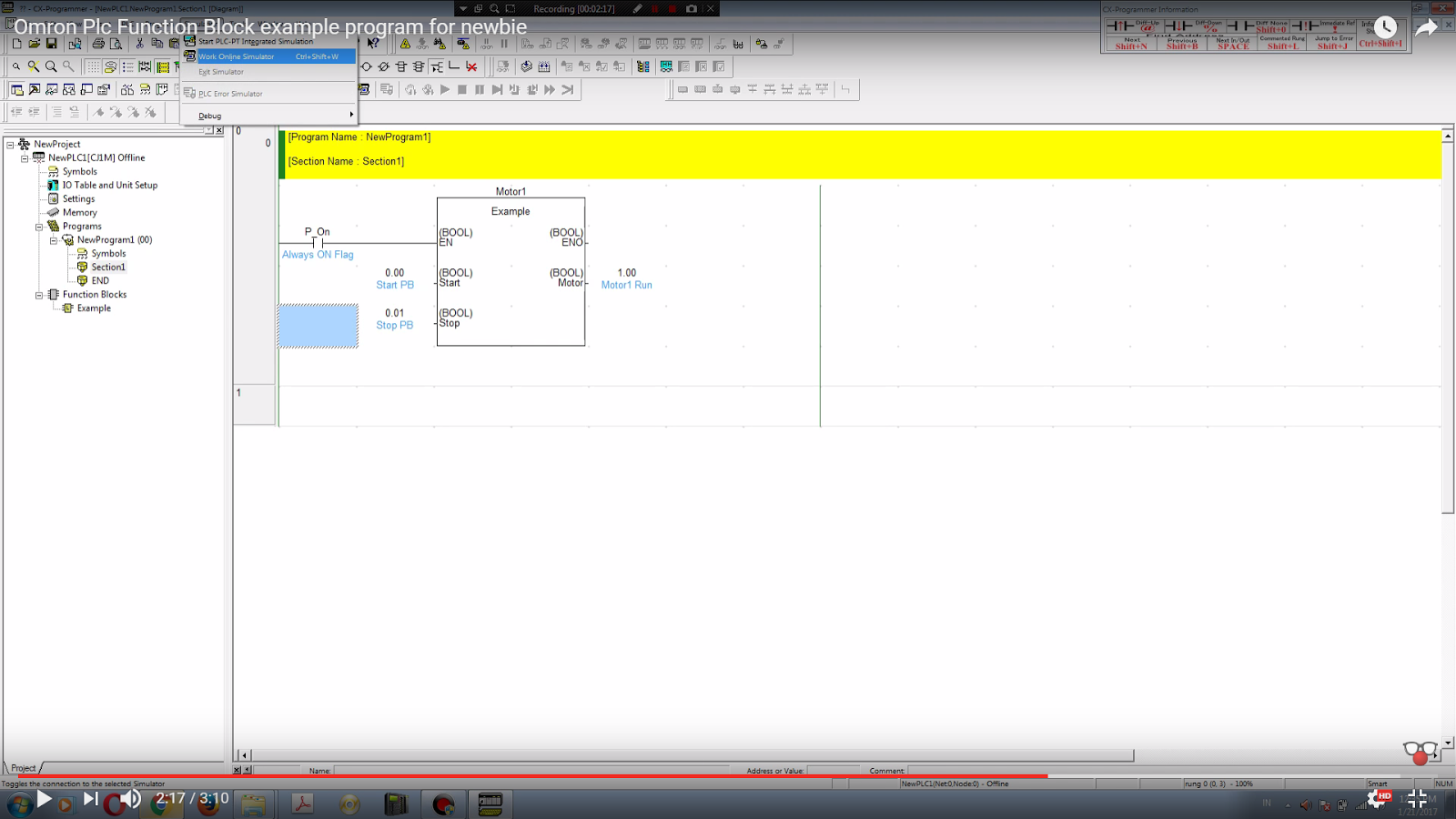 OMRON PLC Function Block cara membuatnya