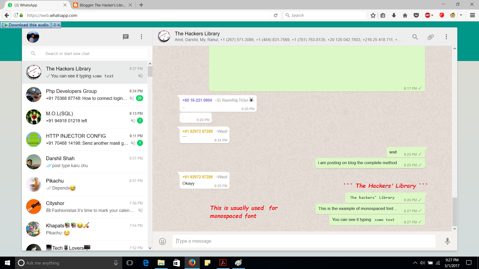 How to send Blank/Empty Message on Whatsapp..! ~ The Hacker's Library