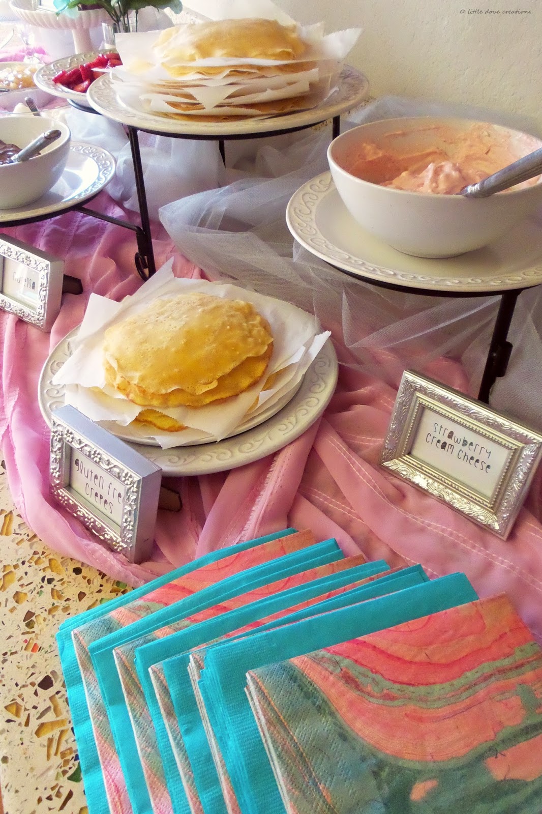 Little Dove Creations: baby shower brunch crepe bar
