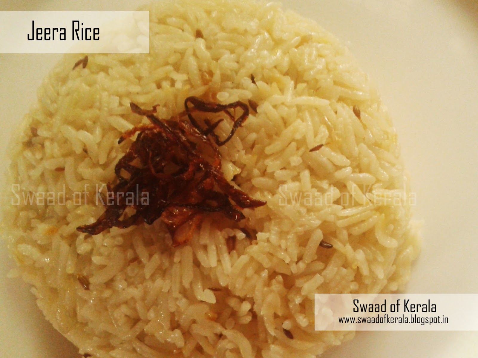 Swaad of Kerala: Jeera Rice / Cumin Rice - Easy Rice Recipe