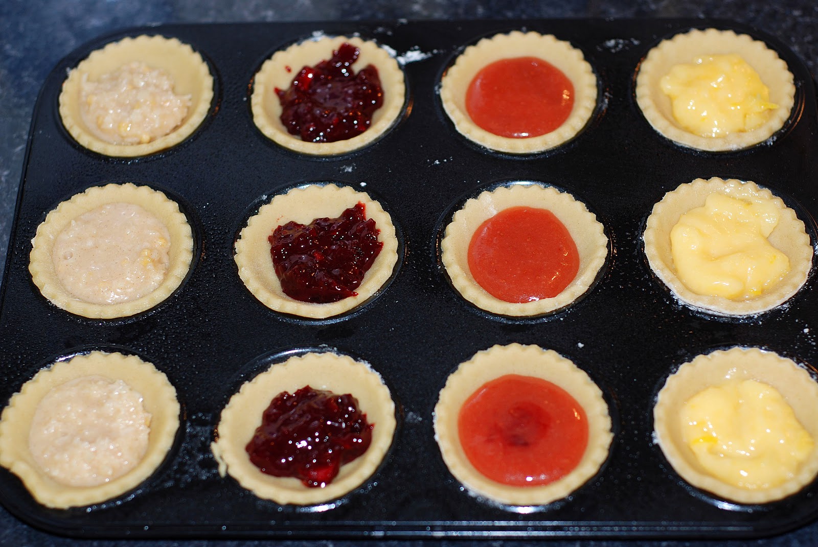 Bitter-Sweet Bakery: Coconut tarts, Lemon Curd tarts and Jam tarts