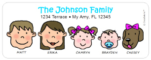 The Doodlekins Cartoon Family Blog: Customer Labels