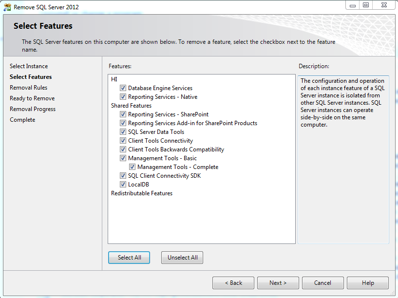 HodentekMSSS: Uninstalling SQL Server 2012