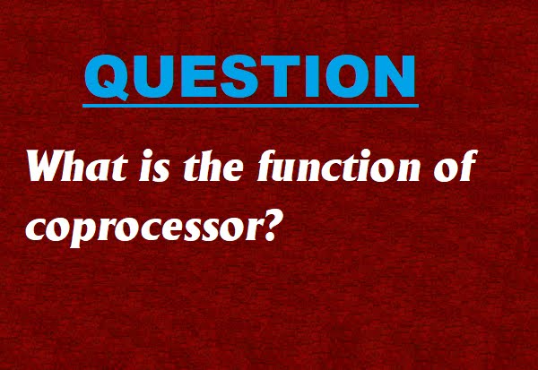 What is the function of coprocessor? - M.M.R cse