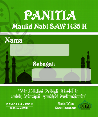 Name Tag Panitia | Miel's Portofolio