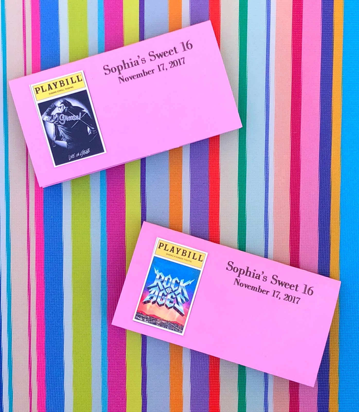 Jac o' lyn Murphy: Broadway Sweet Sixteen Playbill Place Cards