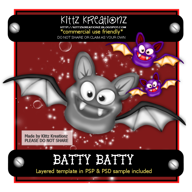 ♥KittzKreationz♥: Batty Batty Layered CU Template