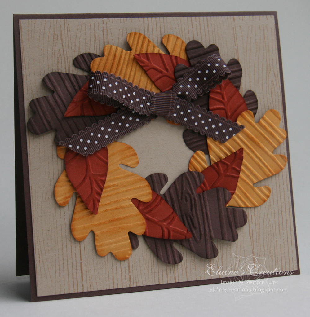 Elaine's Creations: Autumn Accents Fall Leaf Wreath Card