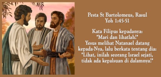 RENUNGAN ROHANI KATOLIK: TELADAN ST. BARTOLOMEUS, RASUL