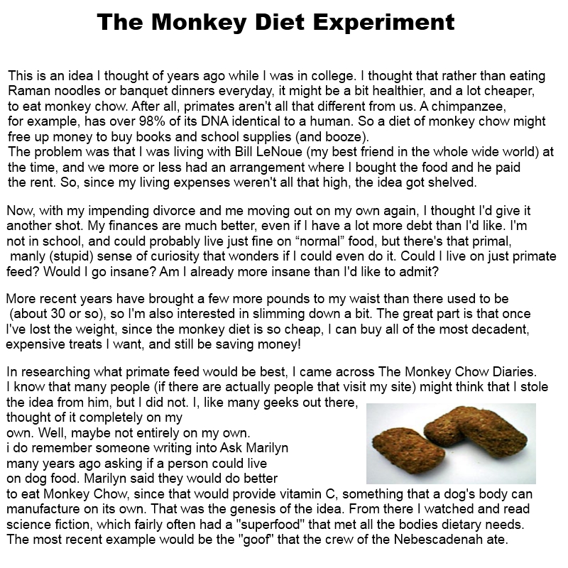 diet monkey – experiment | zinhealth1 Health and weight loss