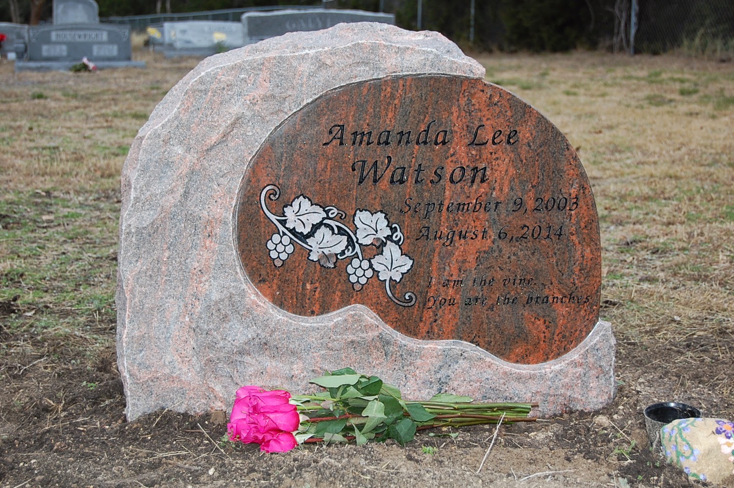 Team Watson: Amanda's beautiful headstone was placed today...