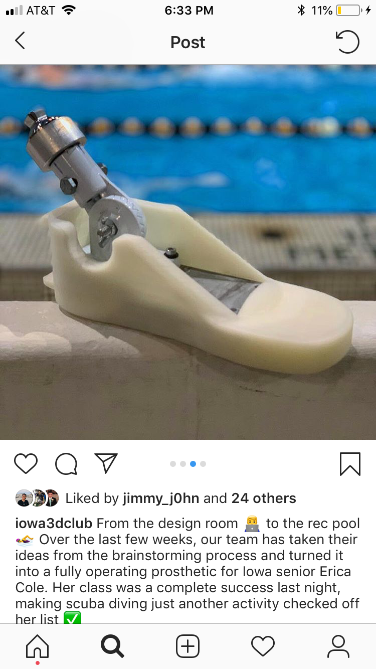 Scuba Diving Fin Prosthetic Project