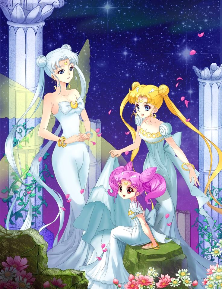 Sailor Moon: Queen Serenity, Lady Serenity and Chibiusa