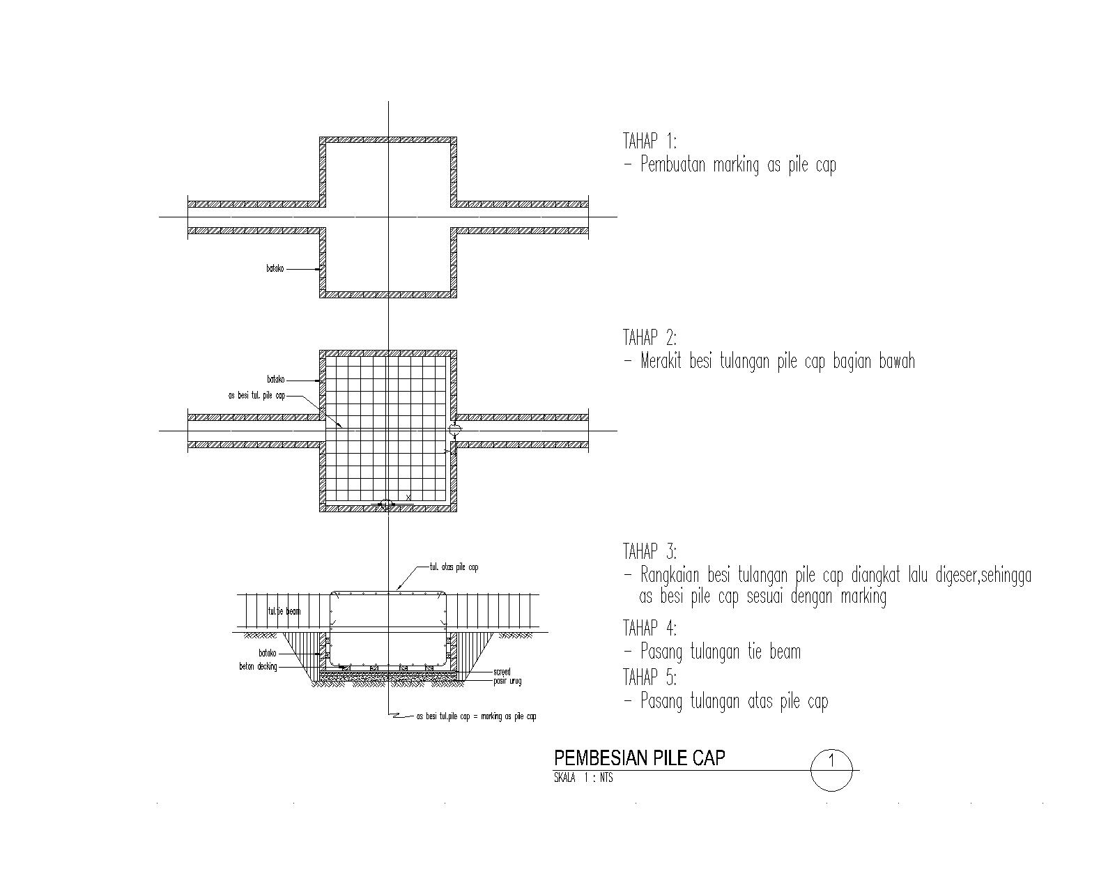 Dunia Konstruksi: METODE PEMASANGAN PEMBESIAN PILE CAP