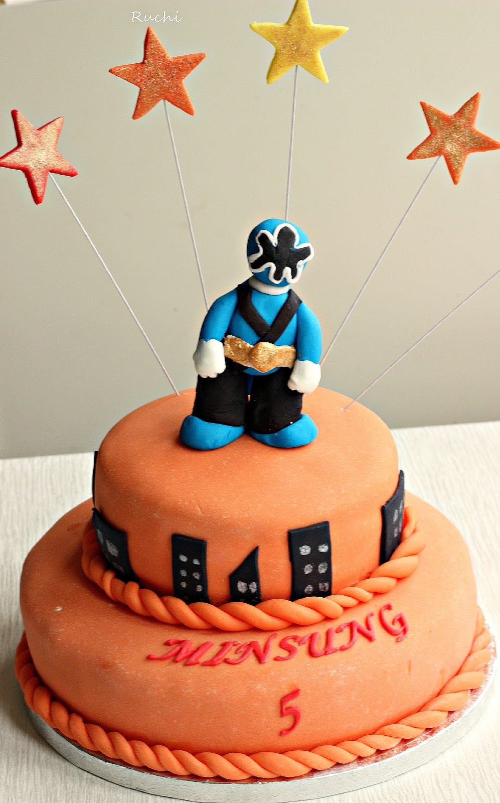 RUCHI: Power Ranger's Cake , A Strawberry Cake with Strawberry ...