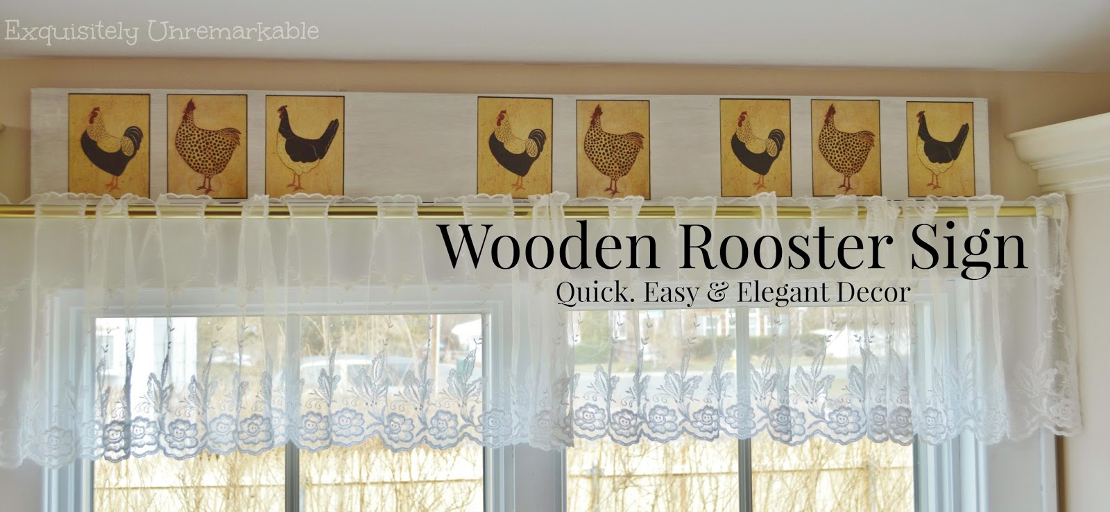 Wooden Rooster Sign - Exquisitely Unremarkable