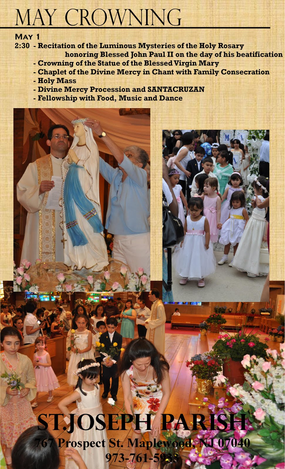 Open Doors: SUNDAY, MAY 1 EVENTS - PARISH MAY CROWNING