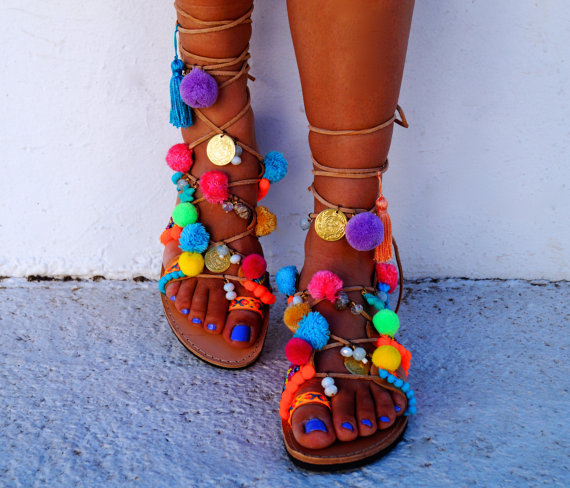 Shoes N Booze: Shoe Sleuth: Ornate Pom Pom Sandals that were Never ...