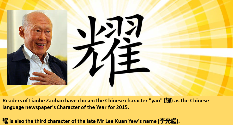 This Is My Home, My Singapore: "yao" (耀) - Chinese character of the year.