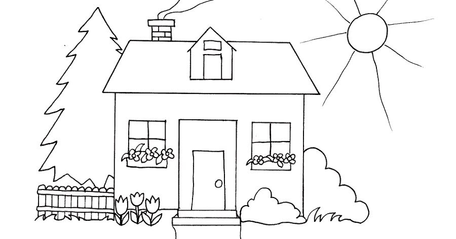 Family House Coloring Pages Sketch Coloring Page