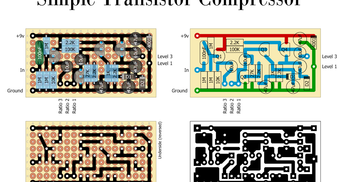 Perf and PCB Effects Layouts: Simple Transistor Compressor