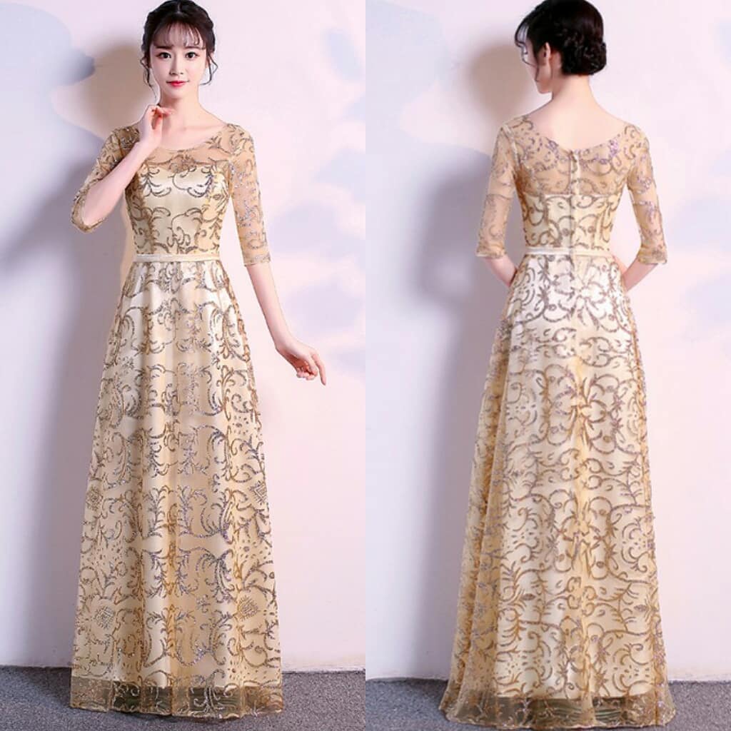 32 Model Dress Gaun Pesta Ivan Gunawan Kombinasi Brokat Panjang Modern Mewah Kekinian Terbaru