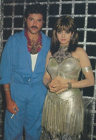 Sridevi: Anil Kapoor and Sridevi on the sets of Laadla (1994)
