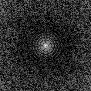 Animation of the diffraction of a central obstruction growing from 0% ...