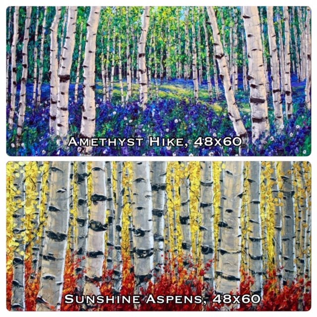 Aspen Paintings by Contemporary Aspen Artist Jennifer Vranes, Birch ...