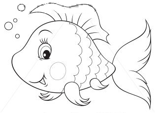 Imagini de colorat cu PESTI pentru copiii de gradinita - Bol cu Pesti ...