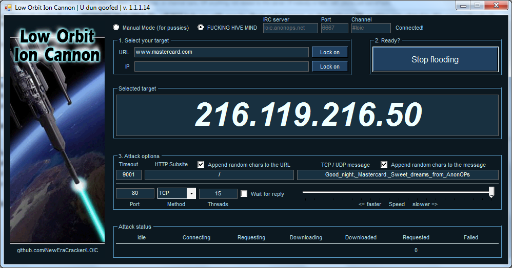Anonymous ddos tool low orbit ion cannon loic 100 working : hunchhochsheart