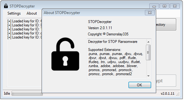 Дешифровщики файлов (дешифраторы, декриптеры): STOP-Djvu Decrypter